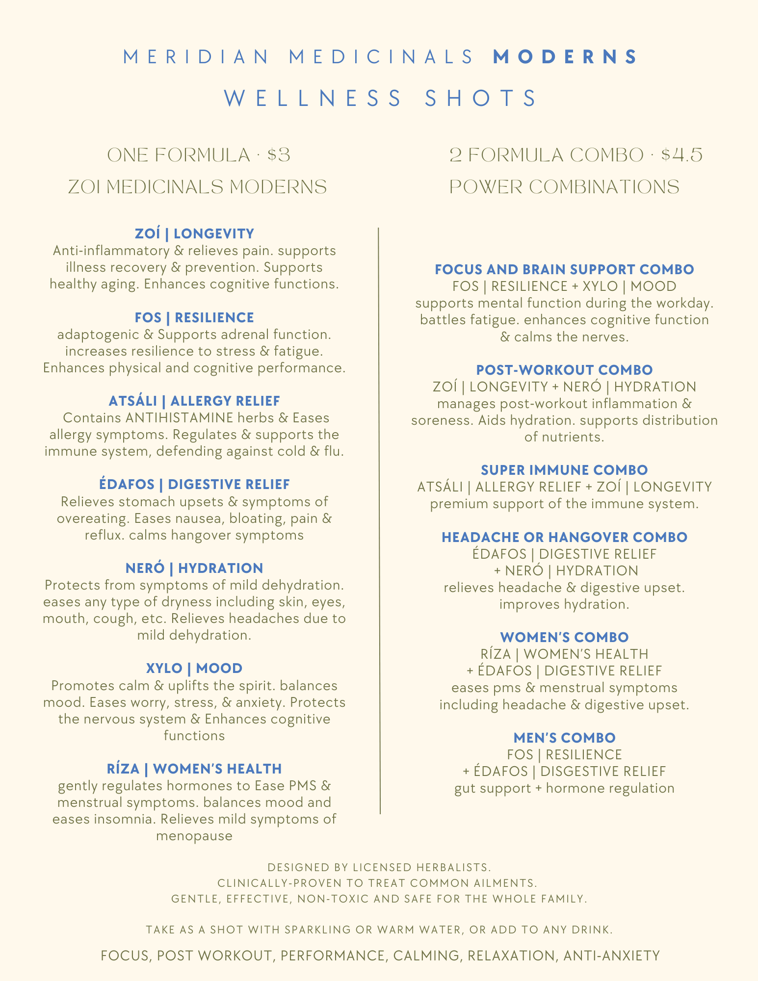 Drink Menus | Meridian Buda